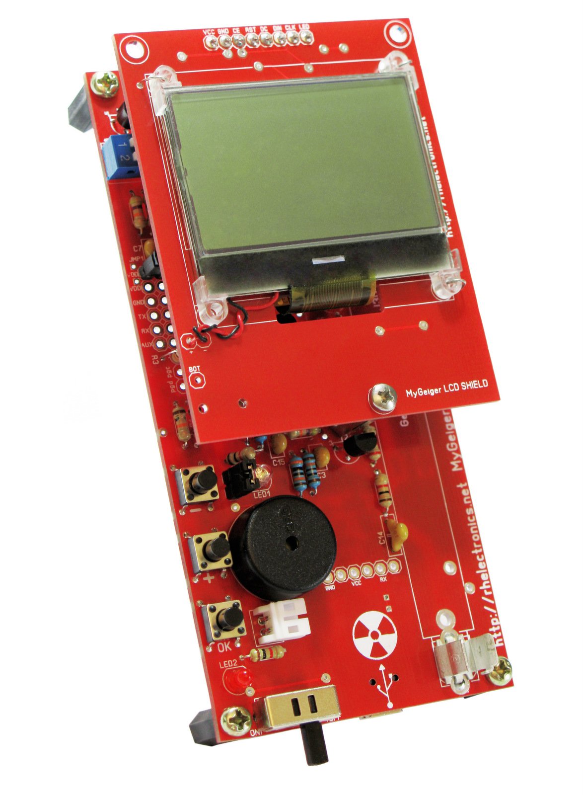 MyGeiger ver.2 DIY Geiger Counter Kit with USB LCD from rhgeiger on Tindie