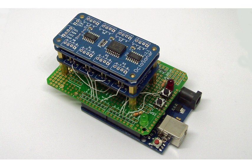 Octosonar - connect 8 x HC-SR04 to Arduino from arielnh56 on Tindie