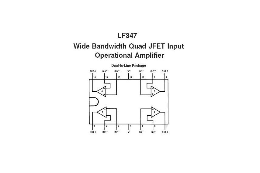 LF347 Quad JFET Op Amp (#1270) from nfceramics on Tindie